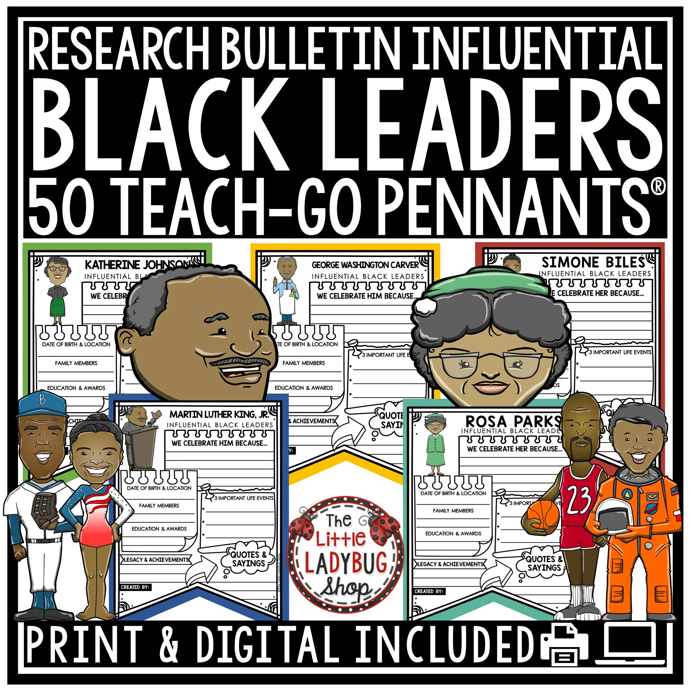 Black History Month Biography Research Bulletin Board w/ Martin Luther ...