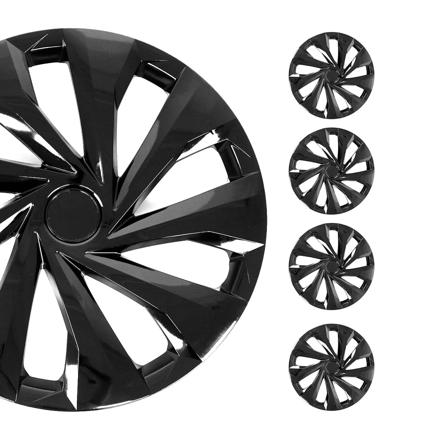 OMAC 15 Inch Wheel Rim Covers Hubcaps for Subaru Impreza Black - Ieker